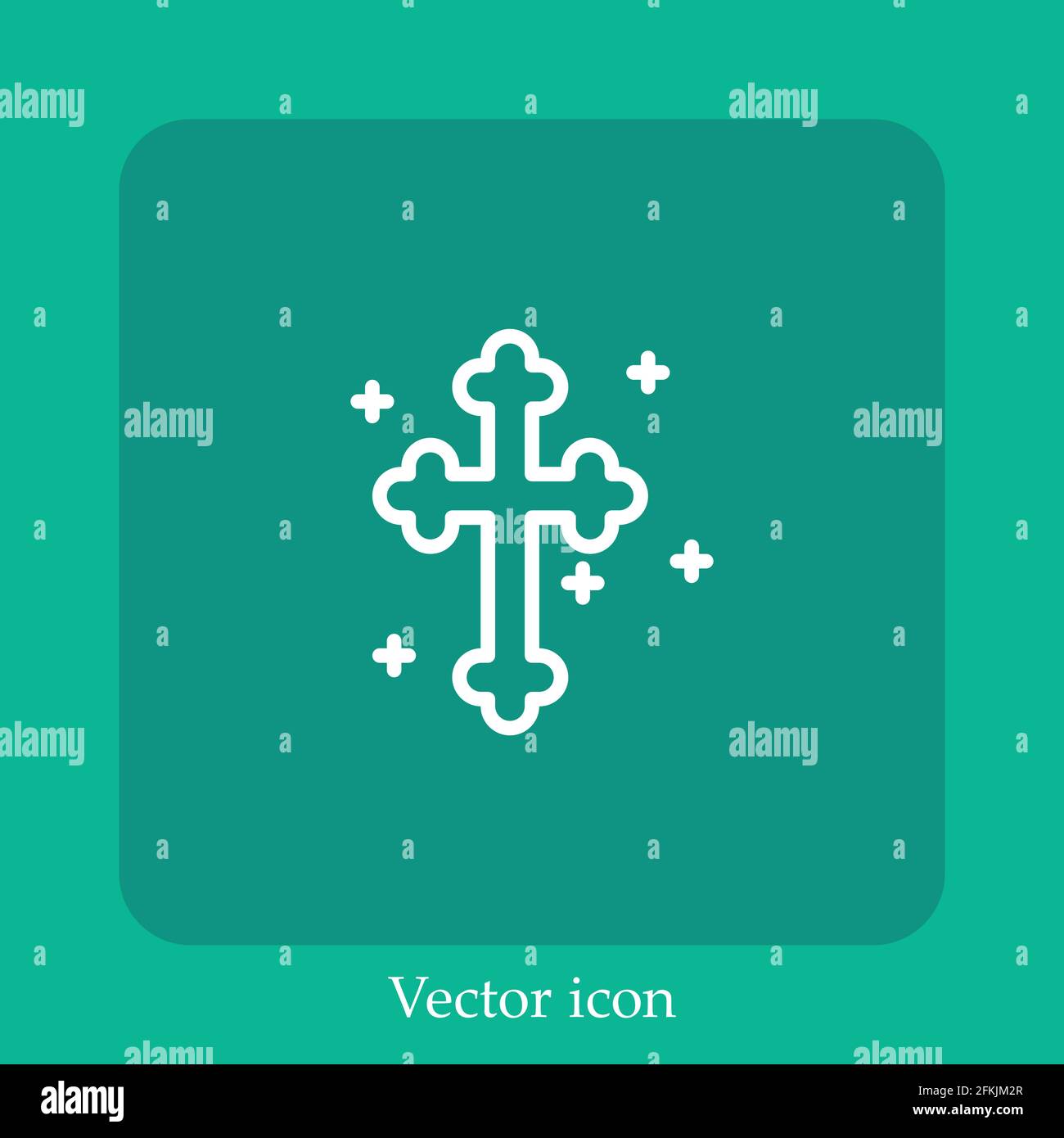 cross vector icon linear icon.Line with Editable stroke Stock Vector ...