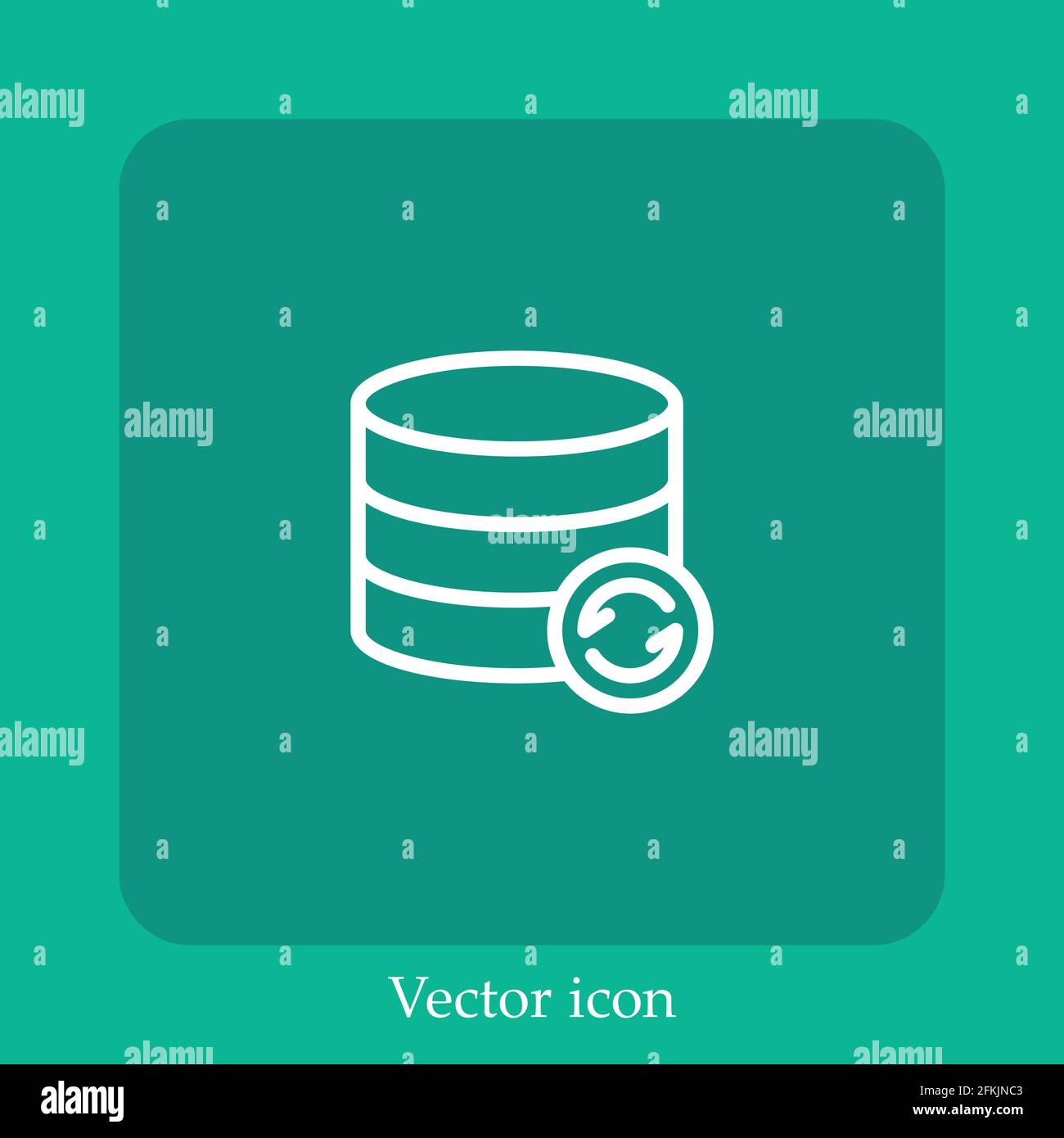database vector icon linear icon.Line with Editable stroke Stock Vector ...