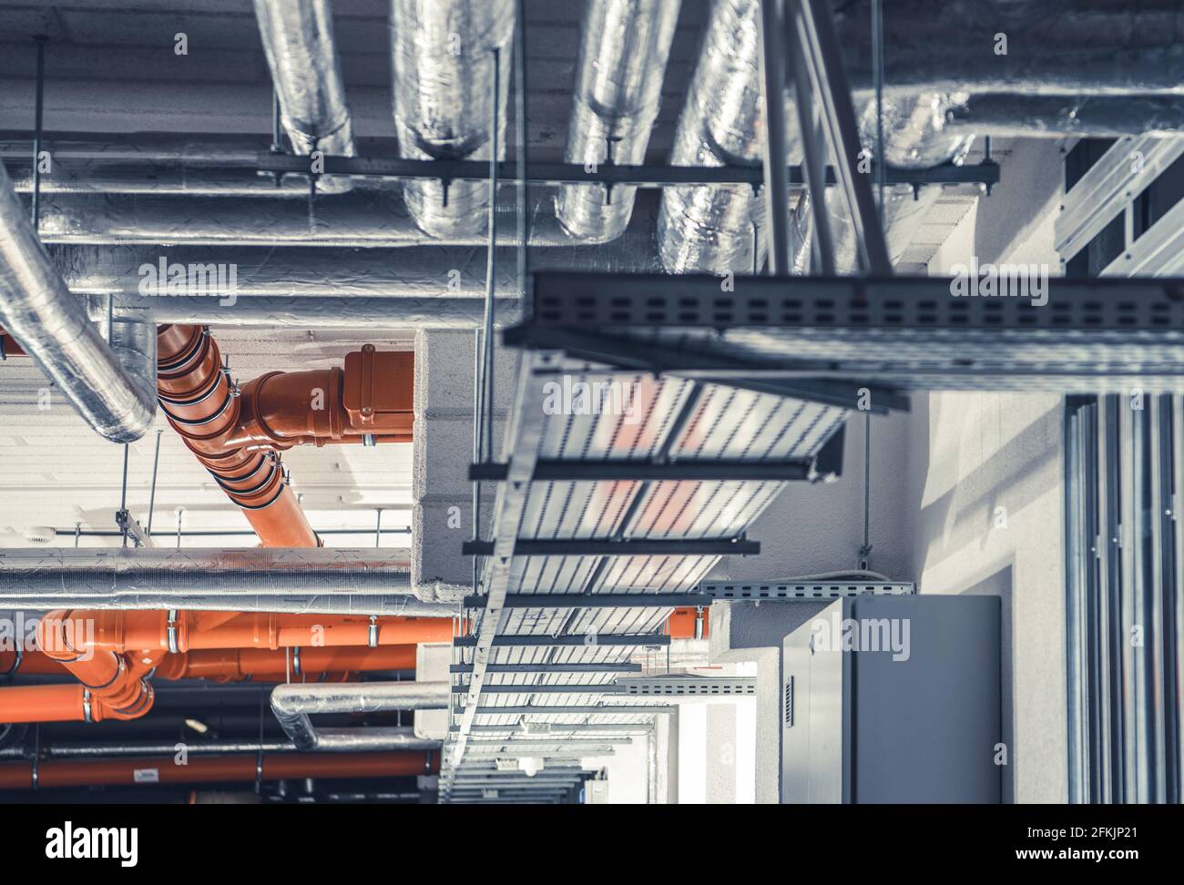 Sanitary, Power and Heating Pipelines System Inside Newly Built ...