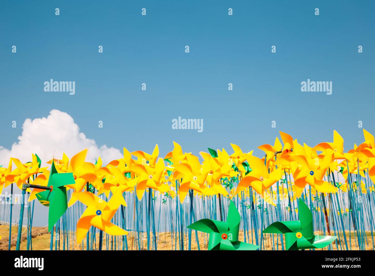 Colorful pinwheels at Imjingak Pyeonghoa-Nuri park in Paju, Korea Stock ...