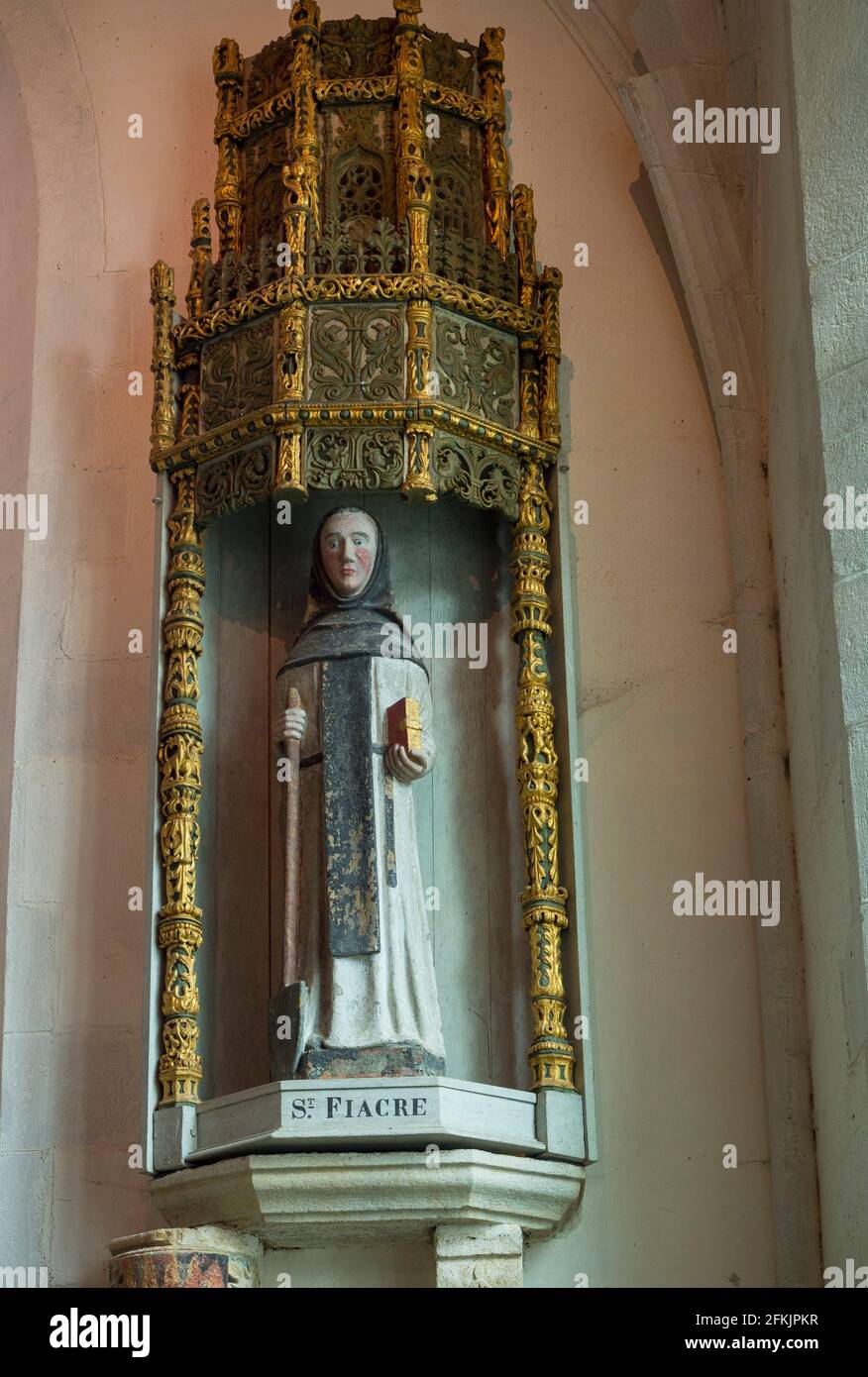 Statue of Saint Fiacre, Chapelle de St Fiacre, Faouët, Morbihan ...