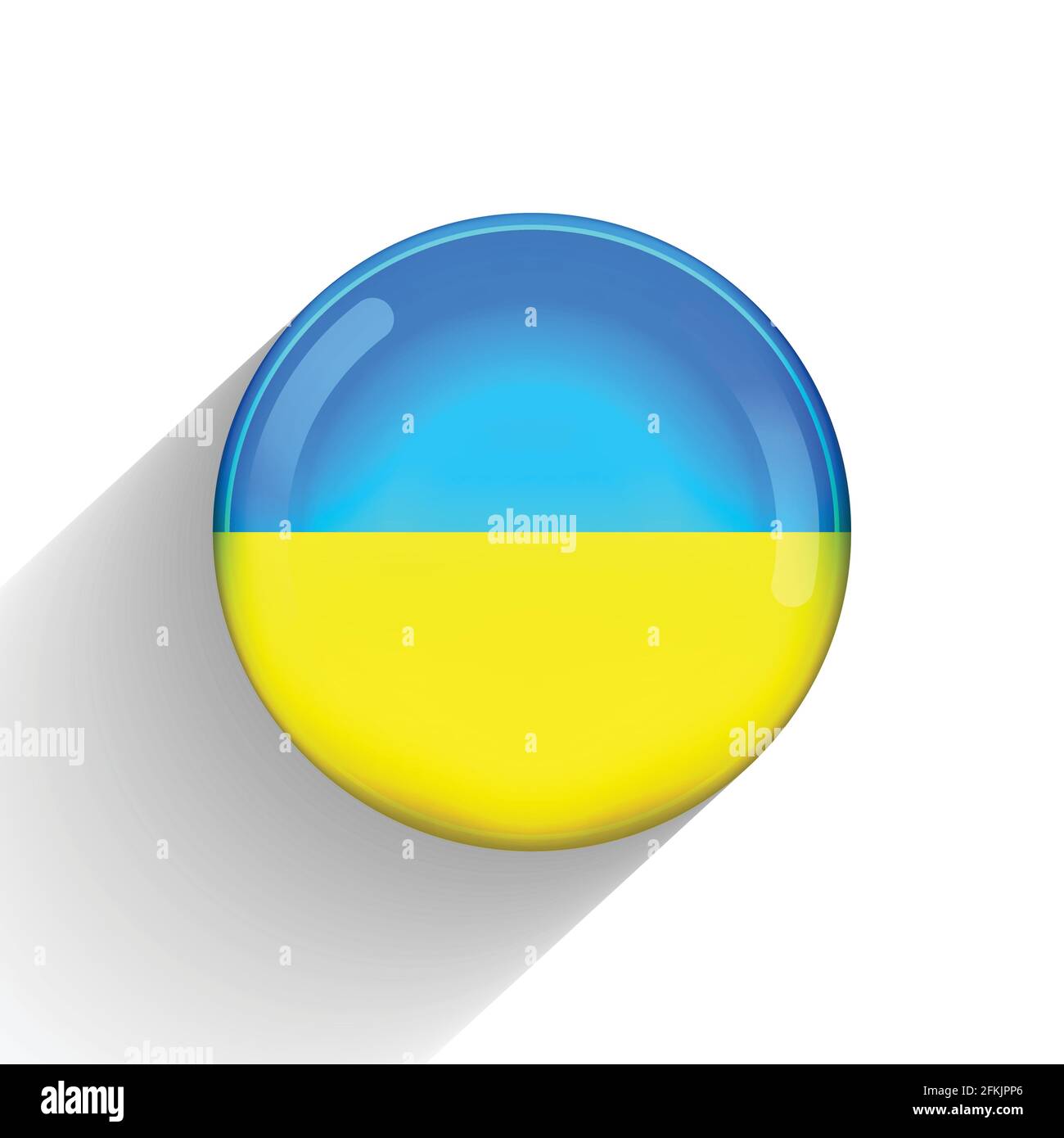 Glass light ball with flag of Ukraine. Round sphere, template icon ...