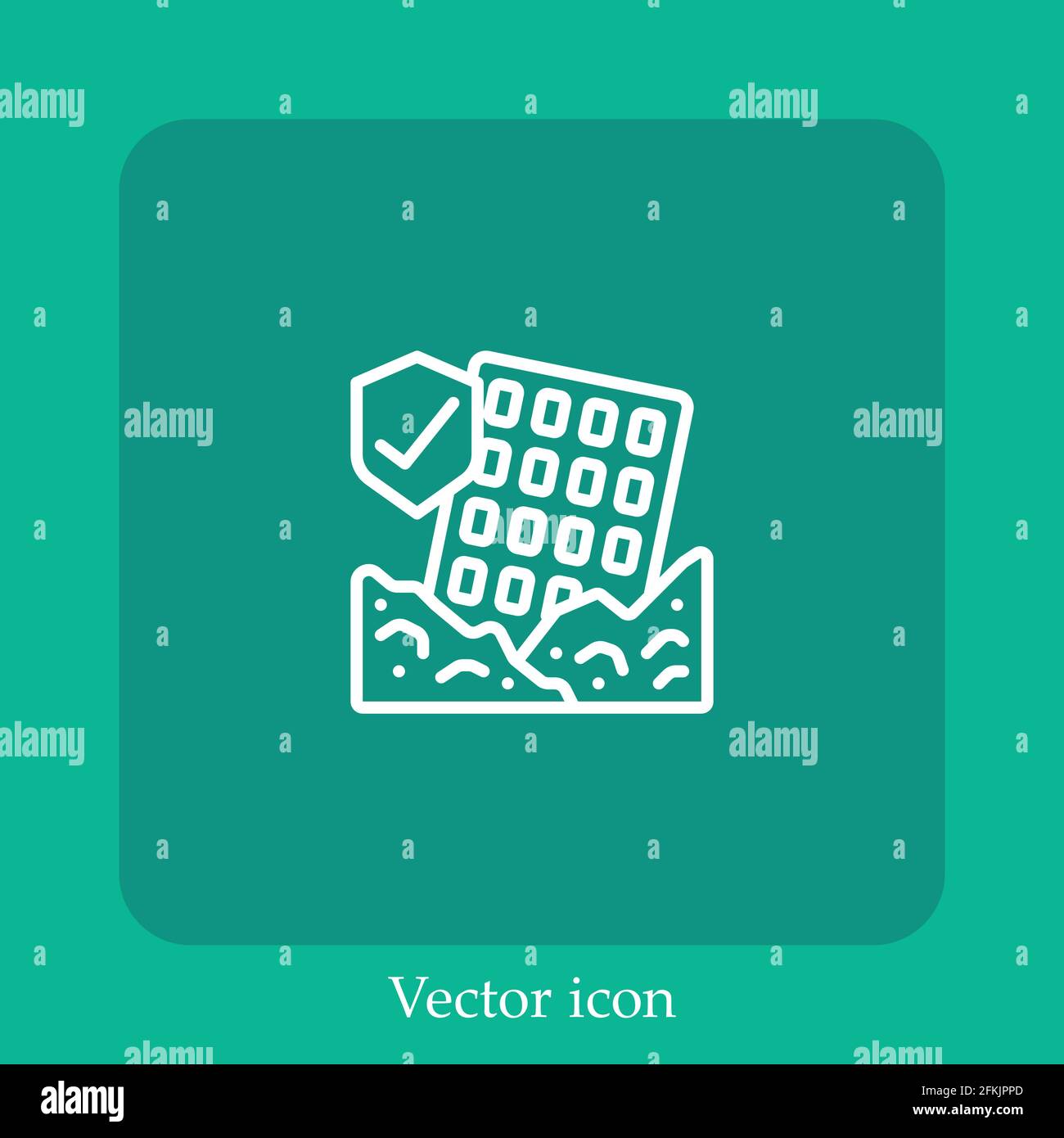 earthquake vector icon linear icon.Line with Editable stroke Stock ...