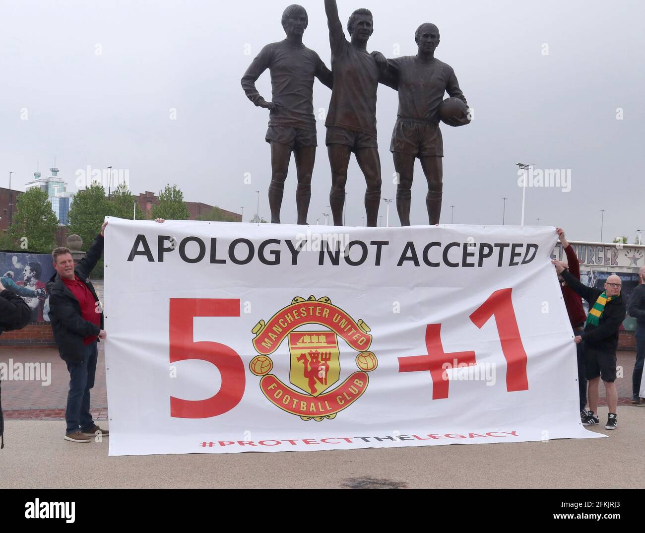 Manchester England 02 May 2021. Manchester United fans protest against ...
