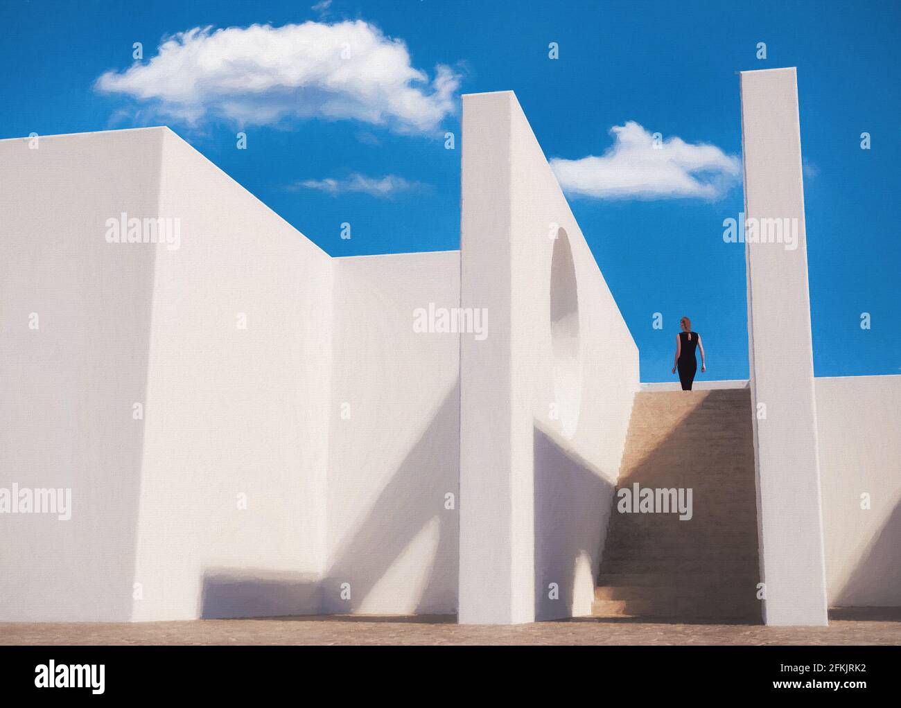Simplistic Architecture - Digital Painting Stock Photo - Alamy