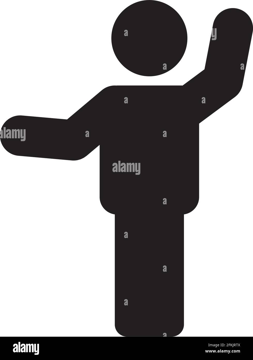 Man symbol icon vector person with open hands in flat color glyph ...