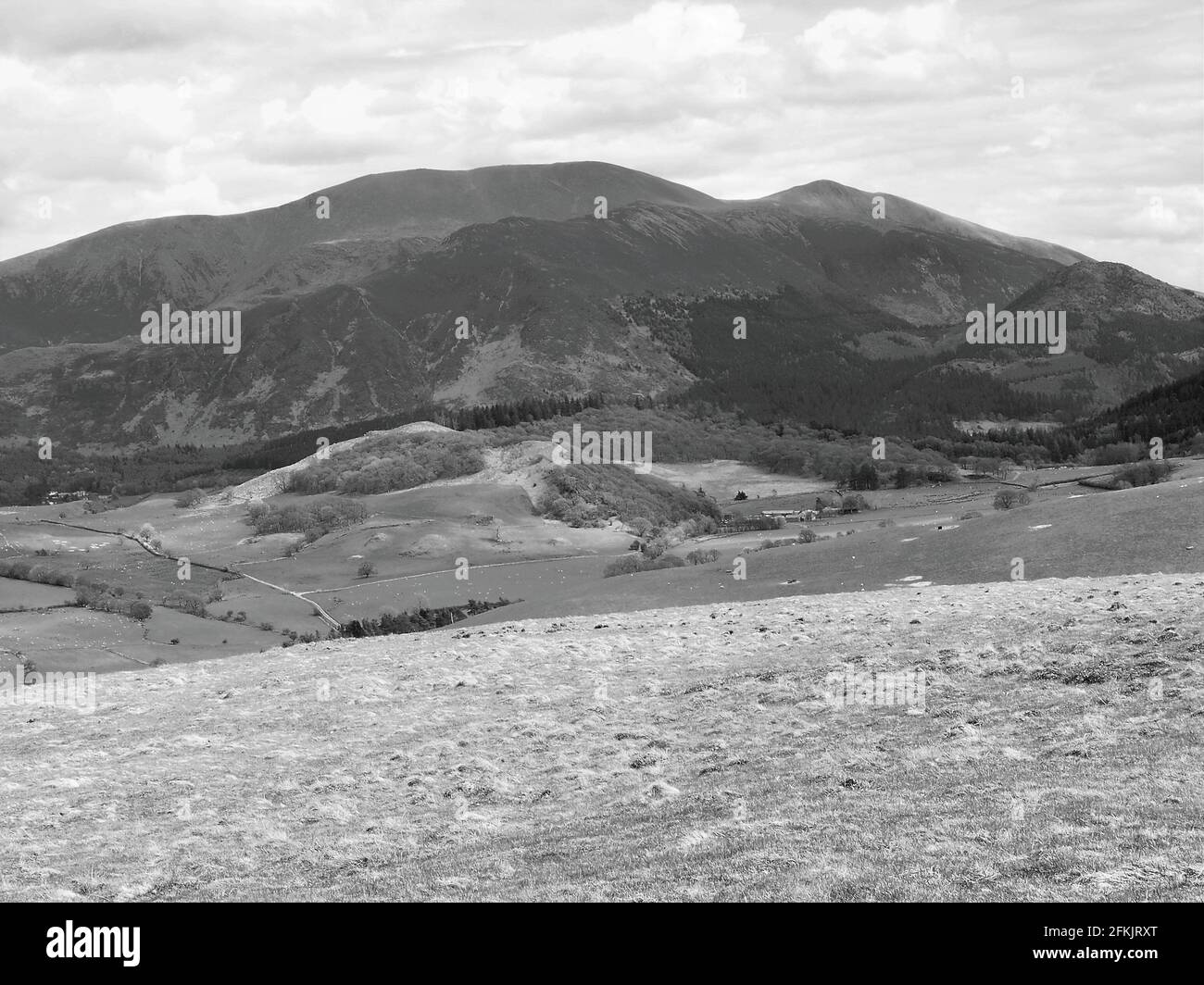 The Skiddaw Range from Ling Fell, Lake District National Park, Cumbria ...
