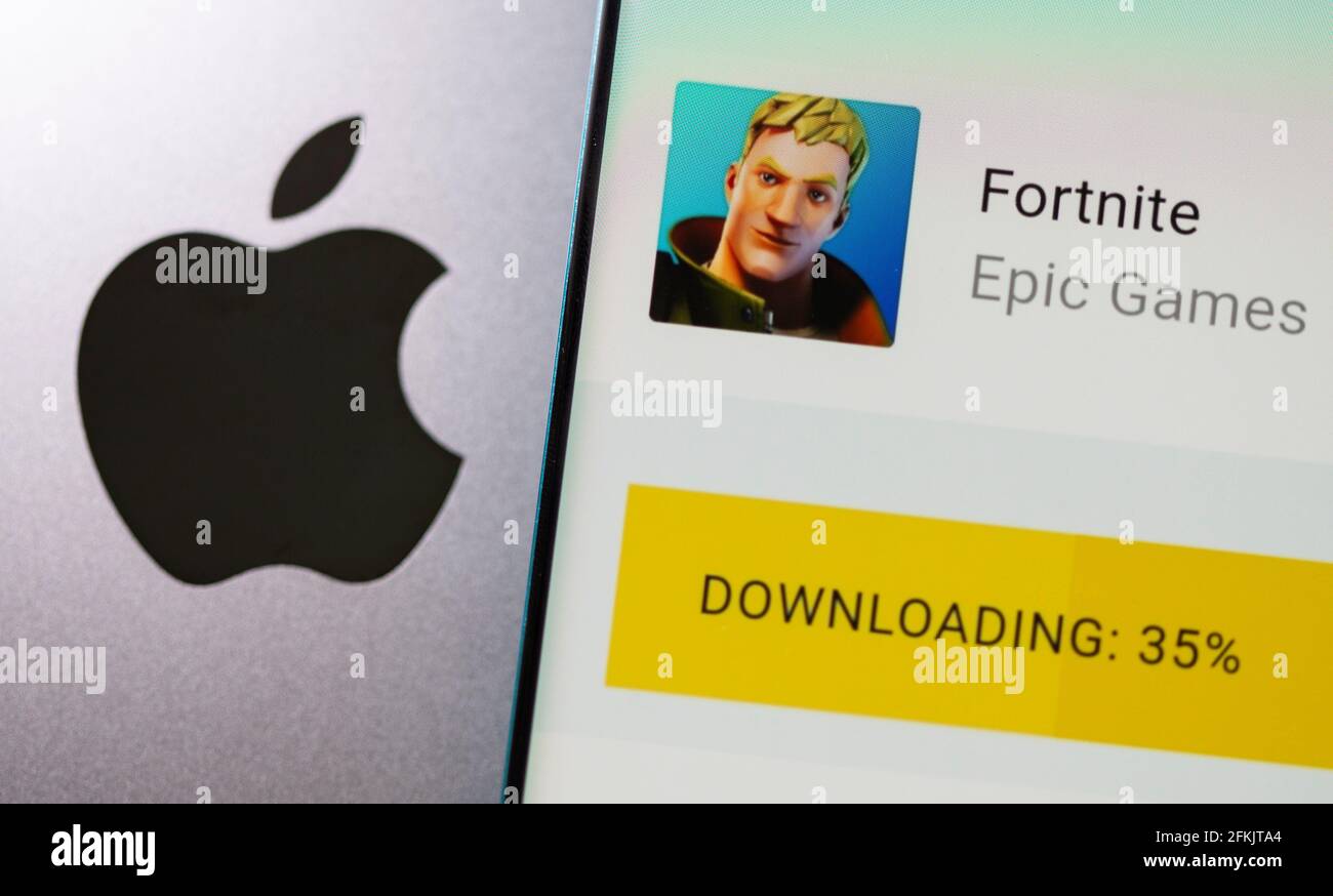 Fortnite Logo And Apple Logo High Resolution Stock Photography and ...