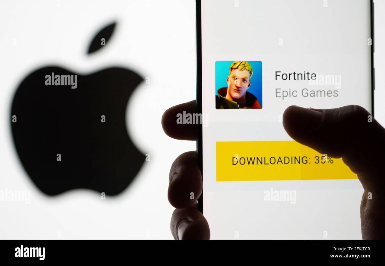 Fortnite Logo And Apple Logo High Resolution Stock Photography and ...