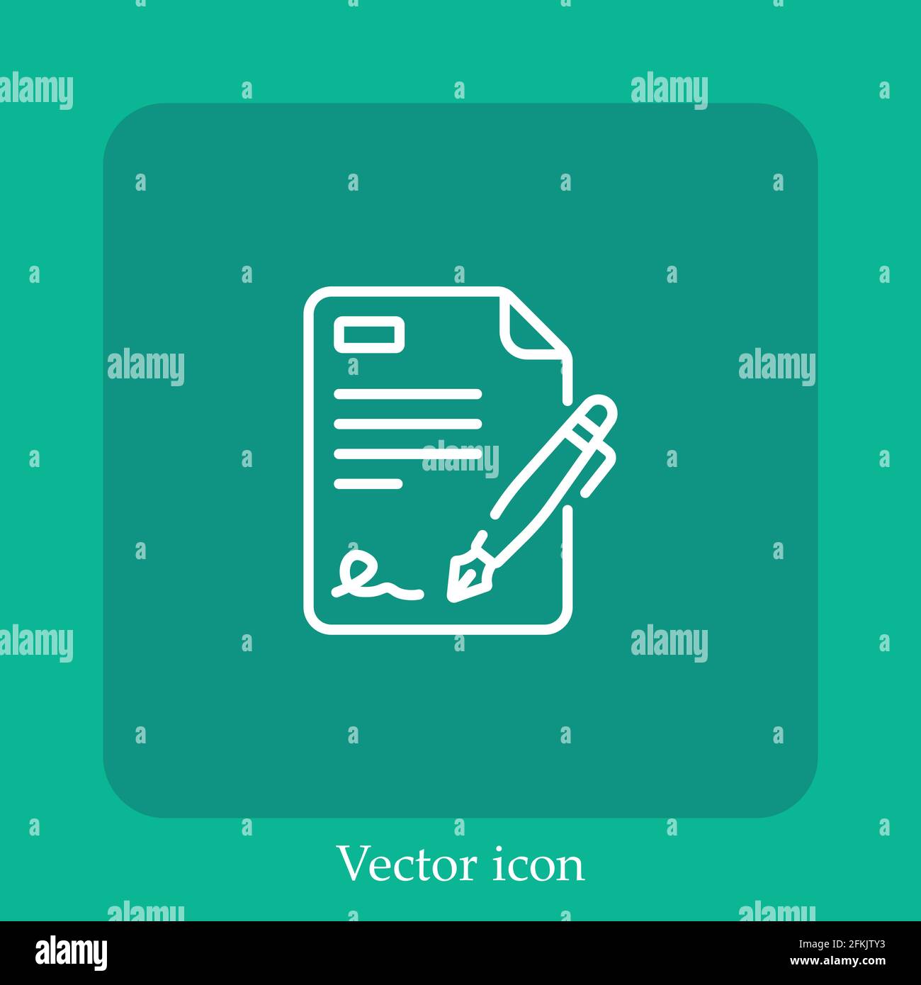 signature vector icon linear icon.Line with Editable stroke Stock ...