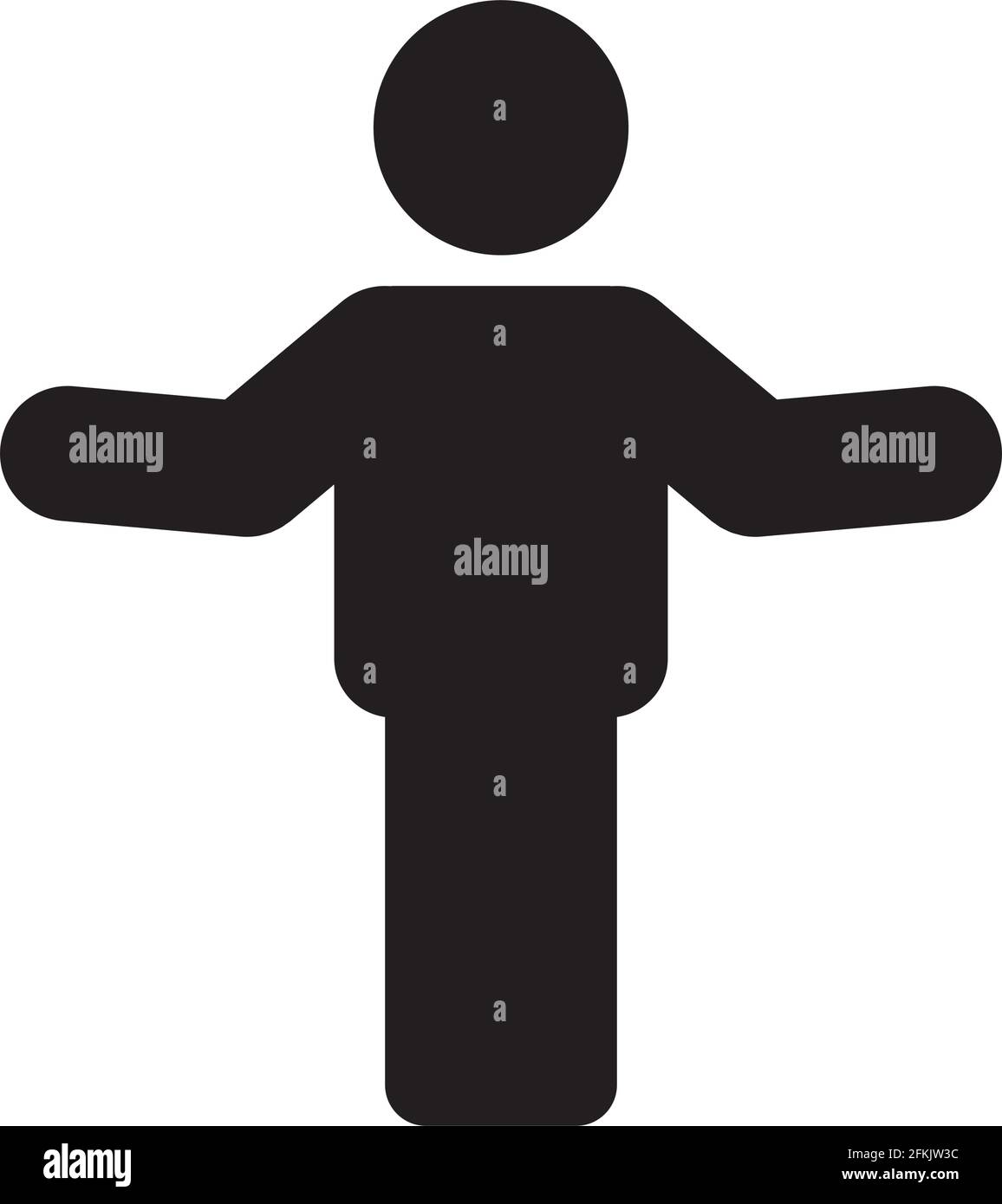 Open hands icon vector male symbol in flat color glyph pictogram sign ...