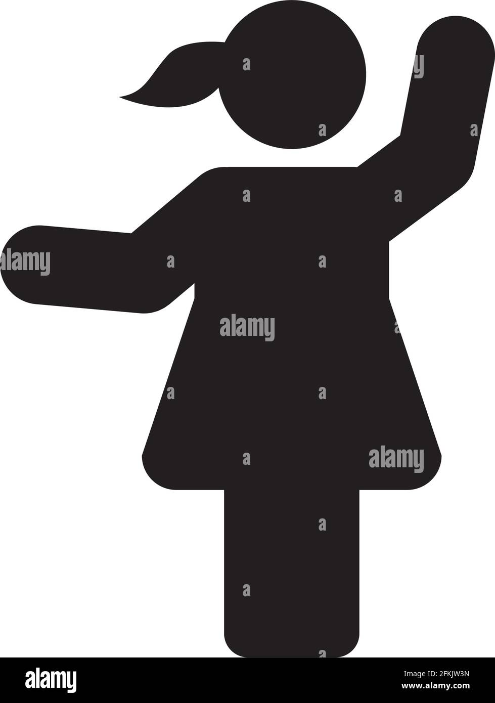 Open hands icon vector female symbol in flat color glyph pictogram sign ...