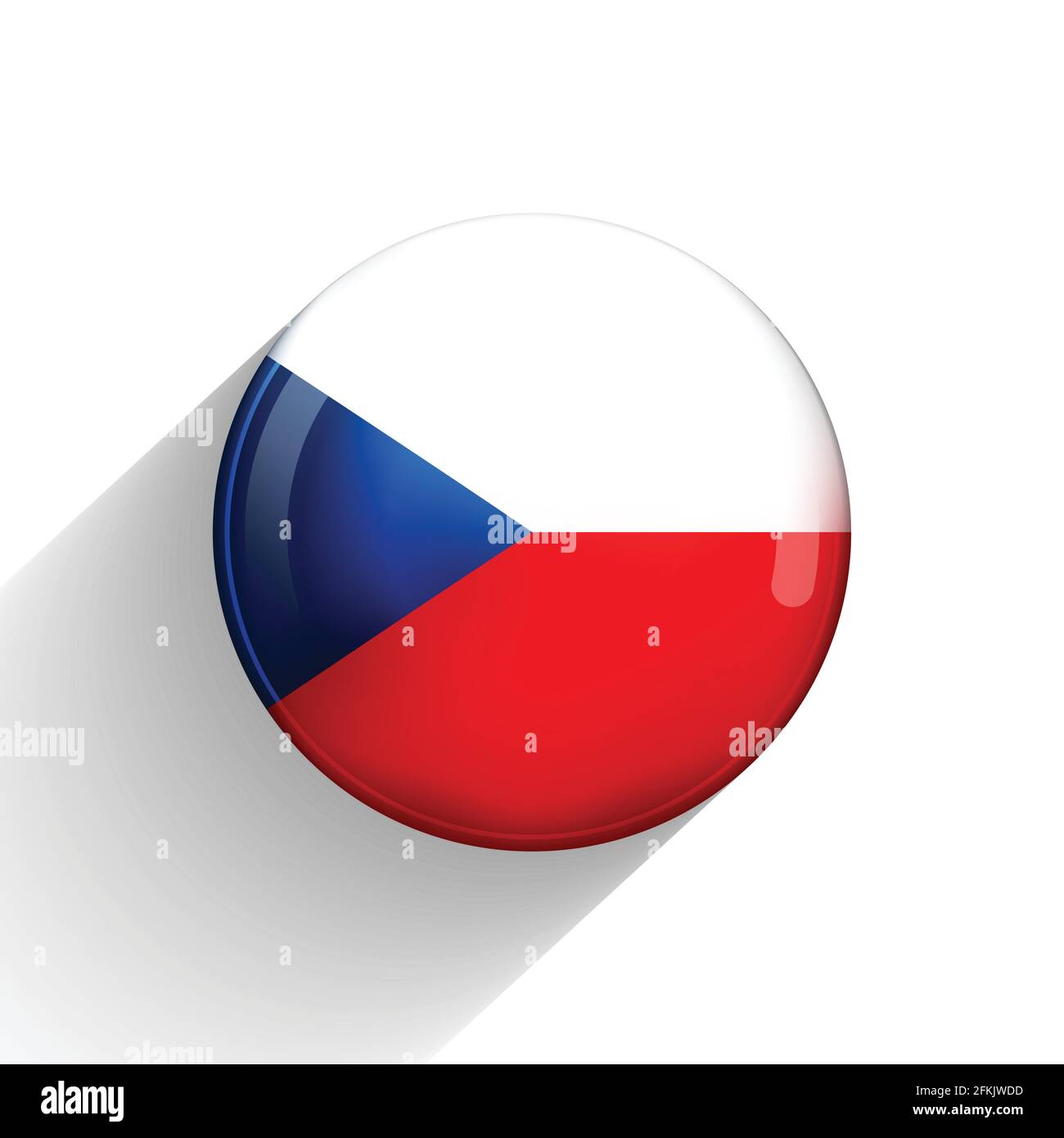 Glass light ball with flag of Czech Republic. Round sphere, template ...