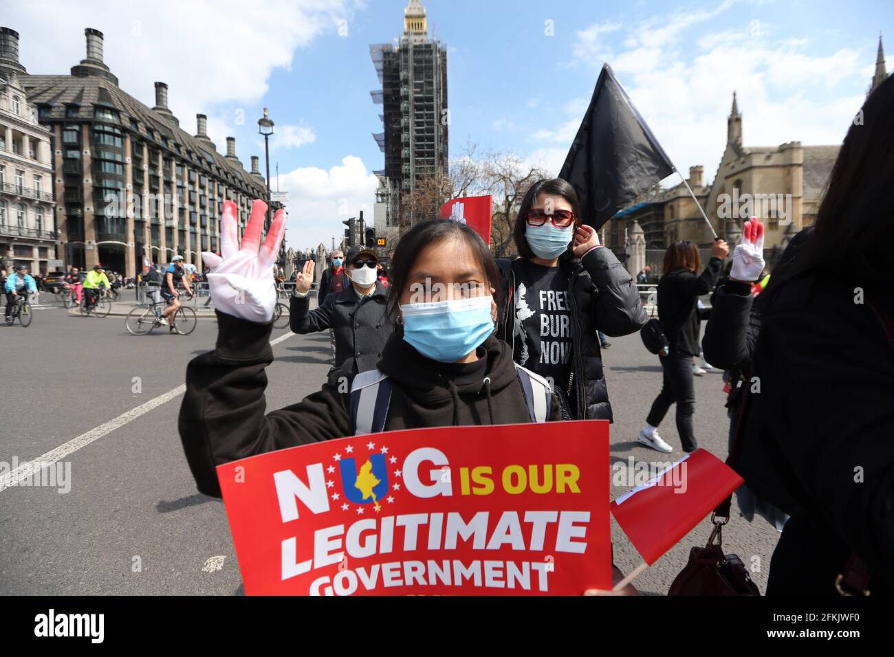 London, England, UK. 2nd May, 2021. Members of the Myanmar diaspora in ...