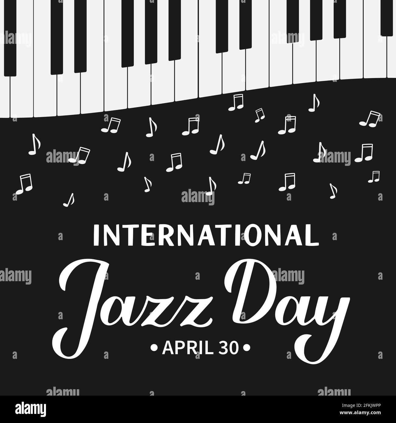 International Jazz Day calligraphy hand lettering. Annual holiday on ...