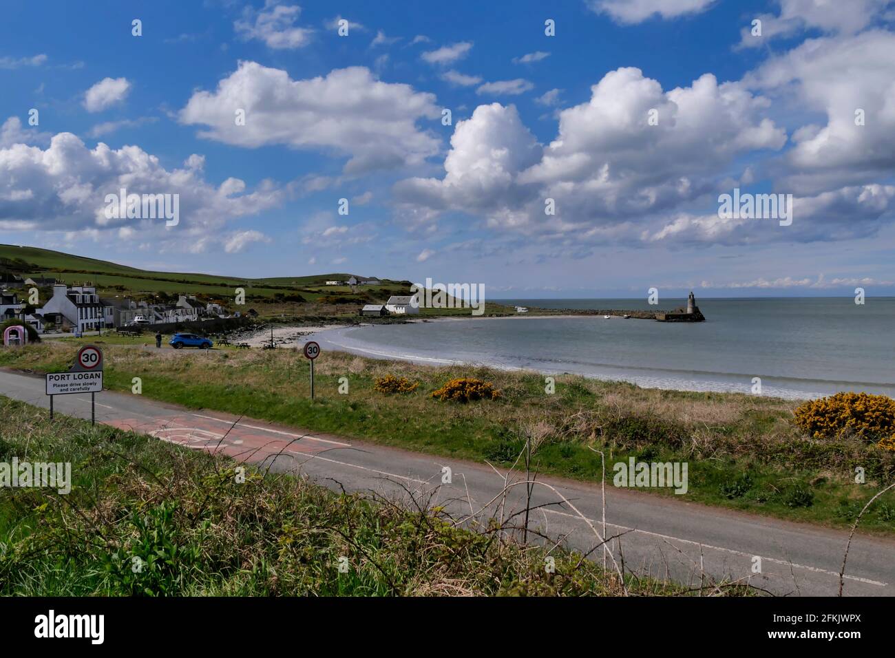 the pretty coastal village of Port Logan,Mull of Galloway, Scotland,Uk ...