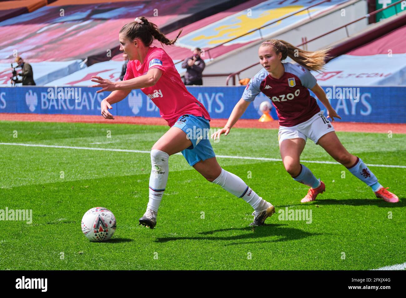 Birmingham, UK. 02nd May, 2021. Cecilie Redisch (2 West Ham) in action ...