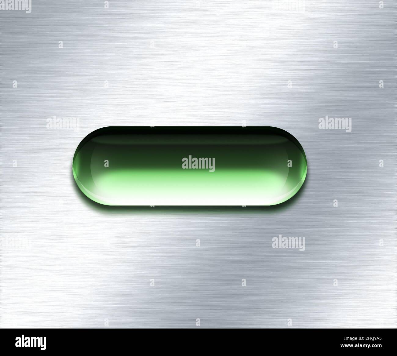 Oval green button. Modern digital art. 3D rendering Stock Photo - Alamy