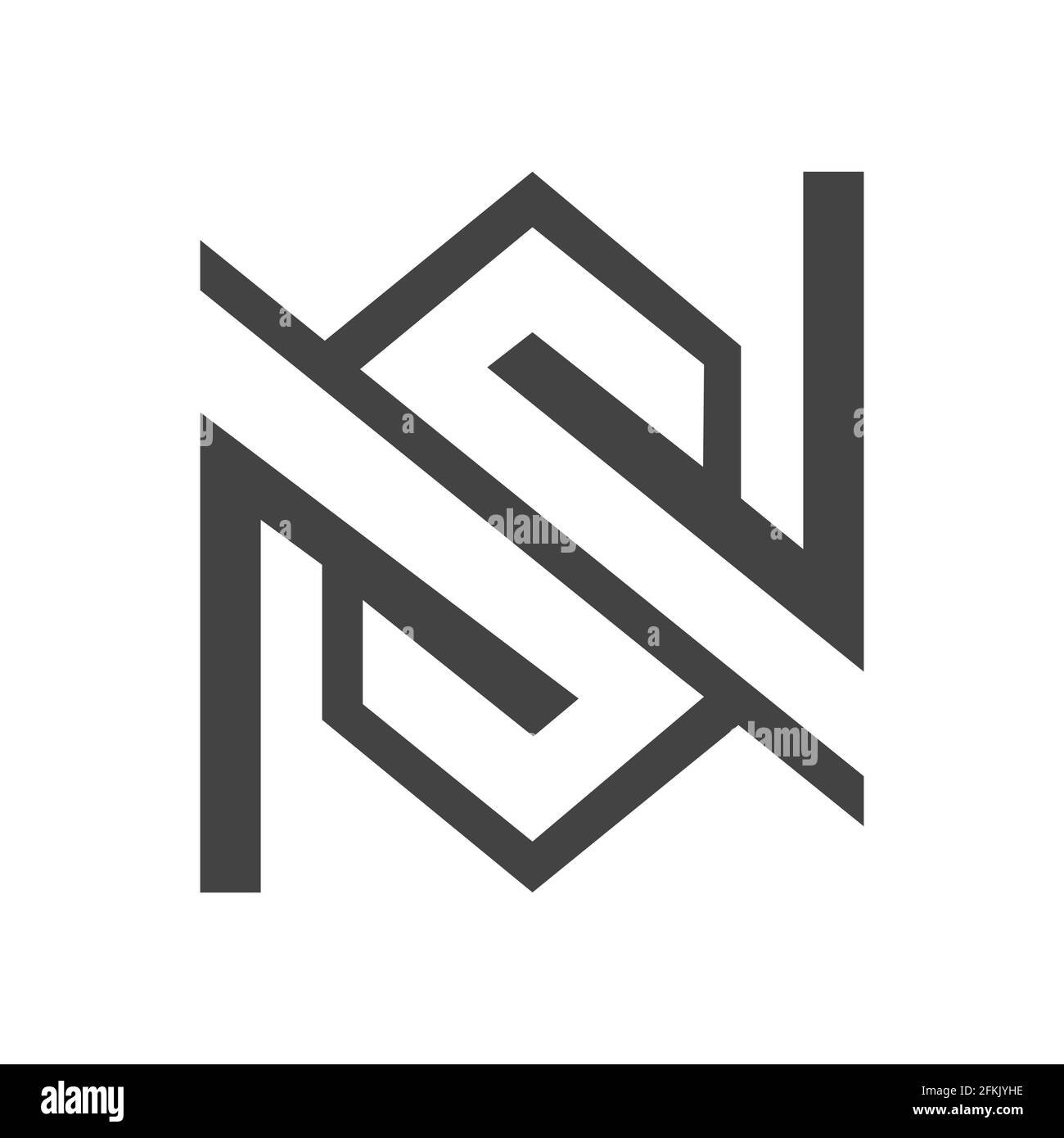 NS, SN, S AND N Abstract initial monogram letter alphabet logo design ...