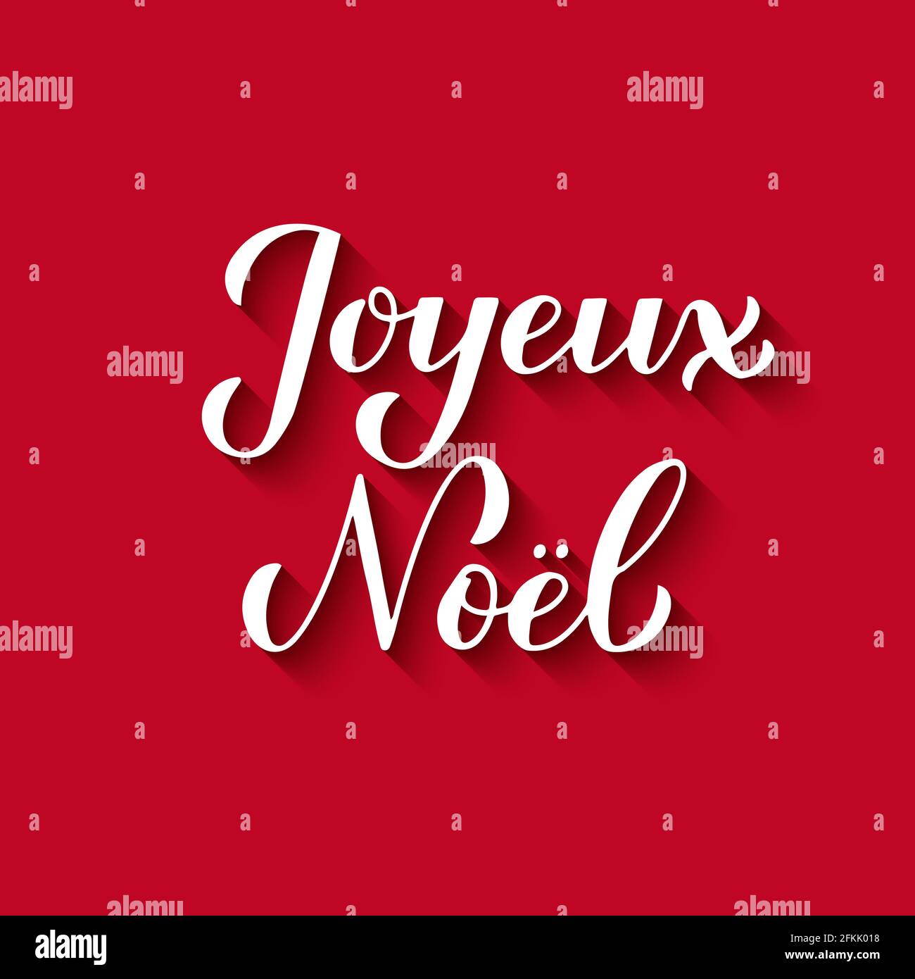 Joyeux Noel calligraphy hand lettering with shadow on red background ...