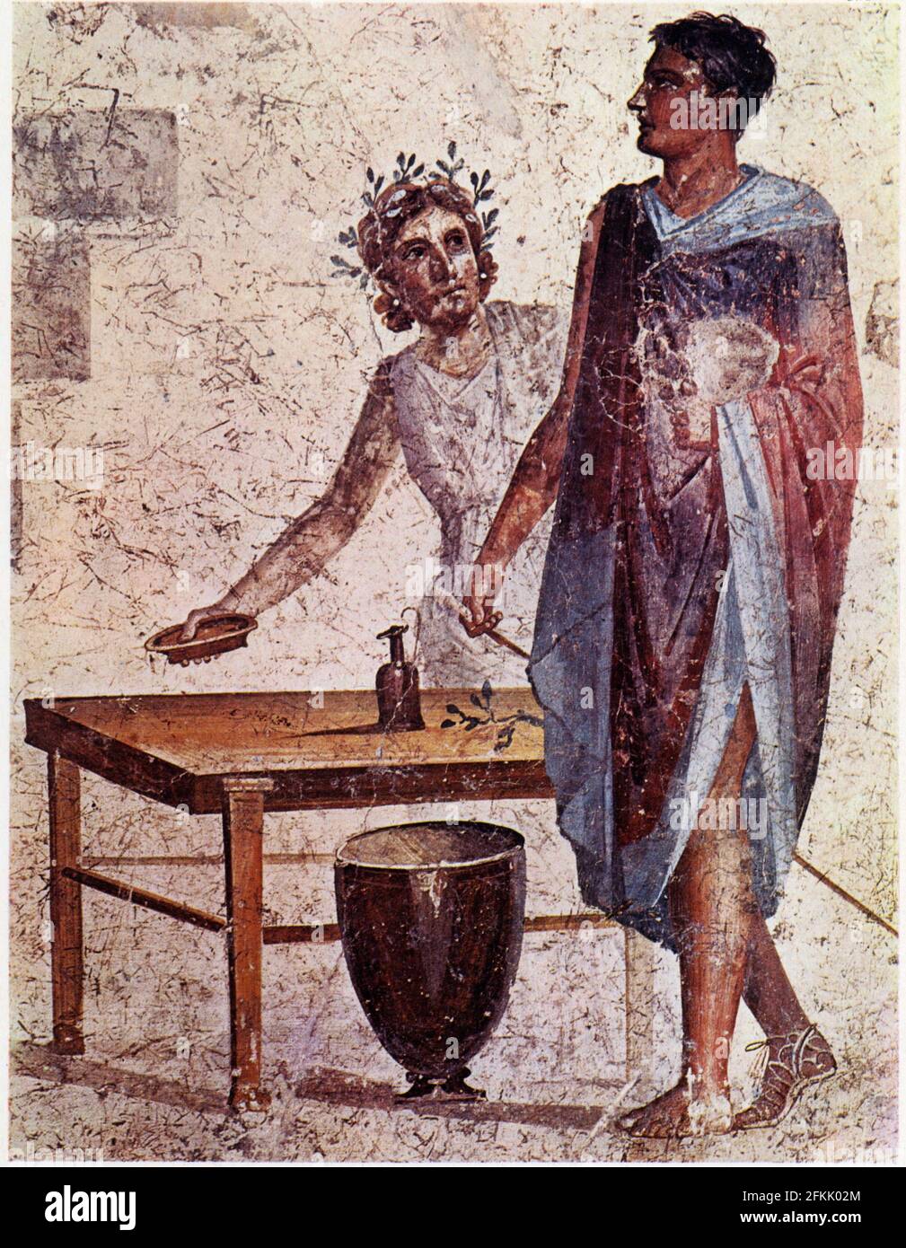 Jason et Pélée. Fresque de Pompéi. Musée de Naples Stock Photo - Alamy