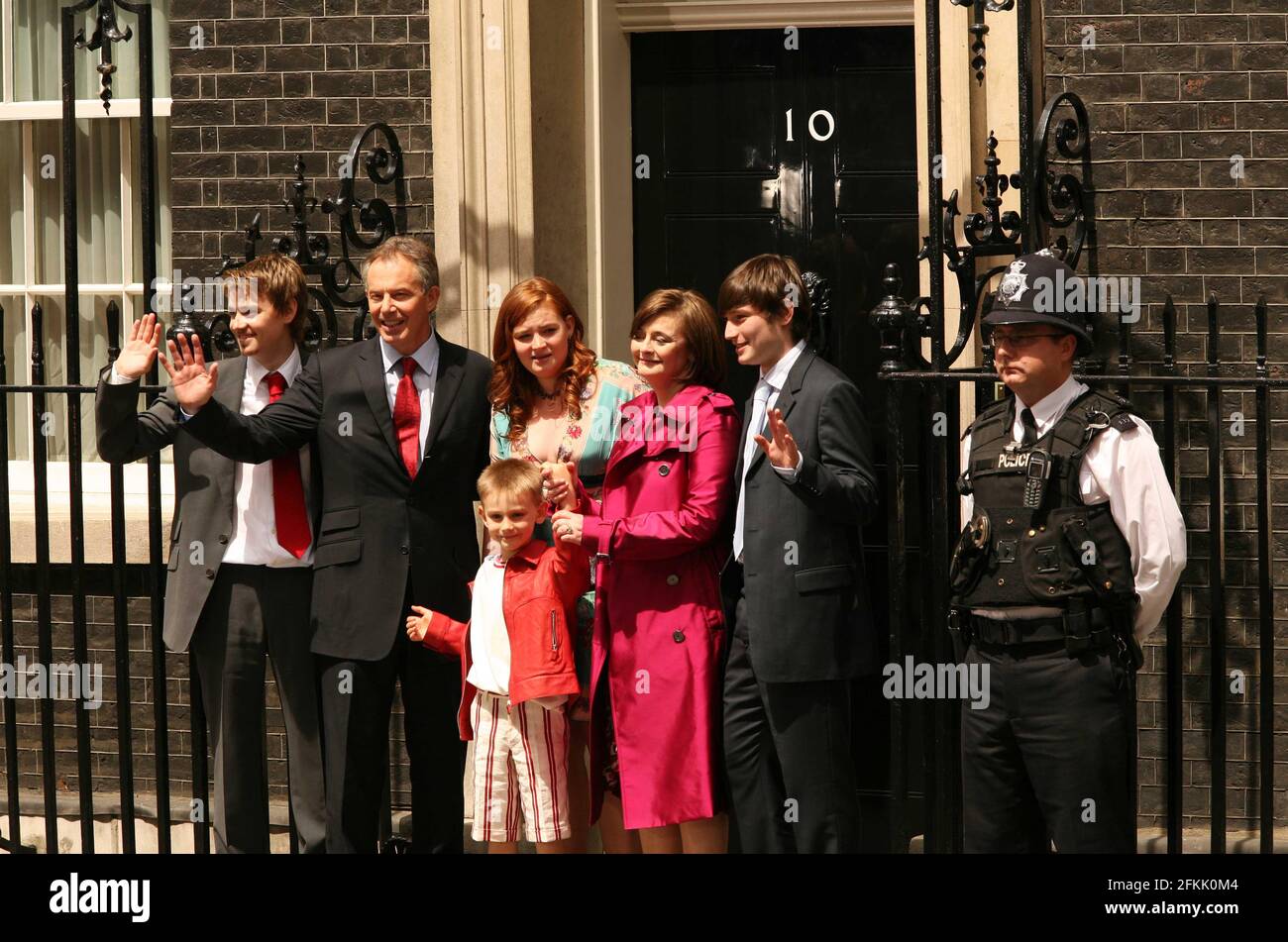 The Blair Family on their last day leaving Downing street. pic David ...