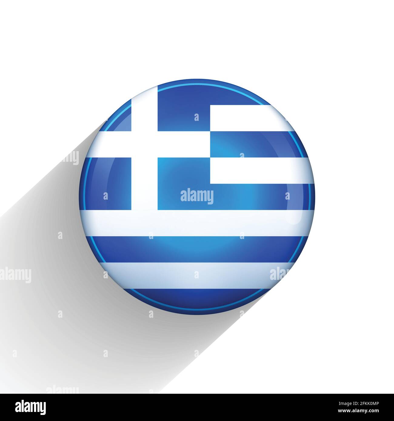 Glass light ball with flag of Greece. Round sphere, template icon ...