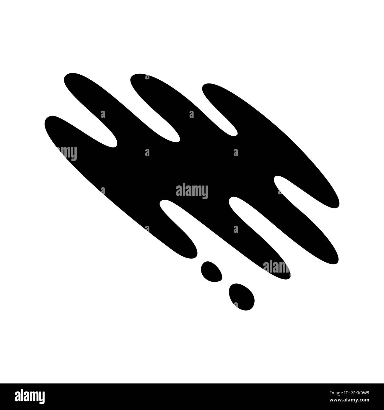 Wavy splat of dirt or liquid. Grunge black stain isolated in white ...