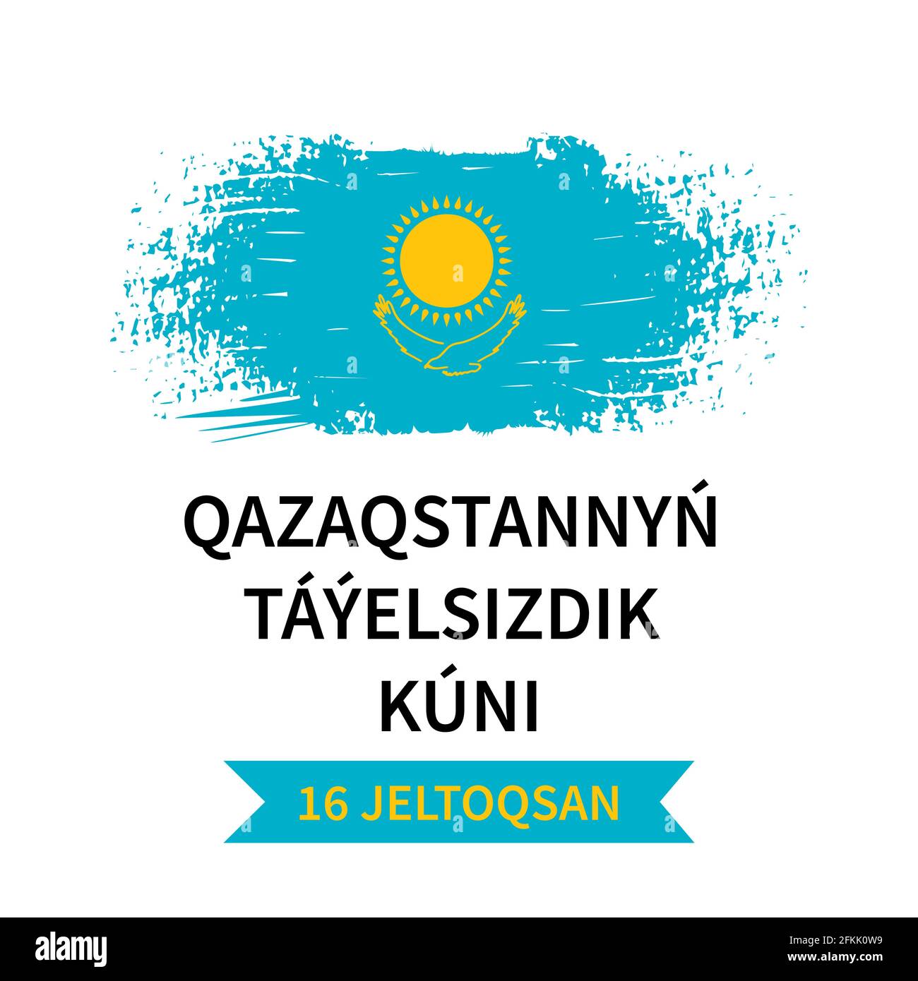 Kazakhstan Independence Day lettering in Kazakh language. National ...
