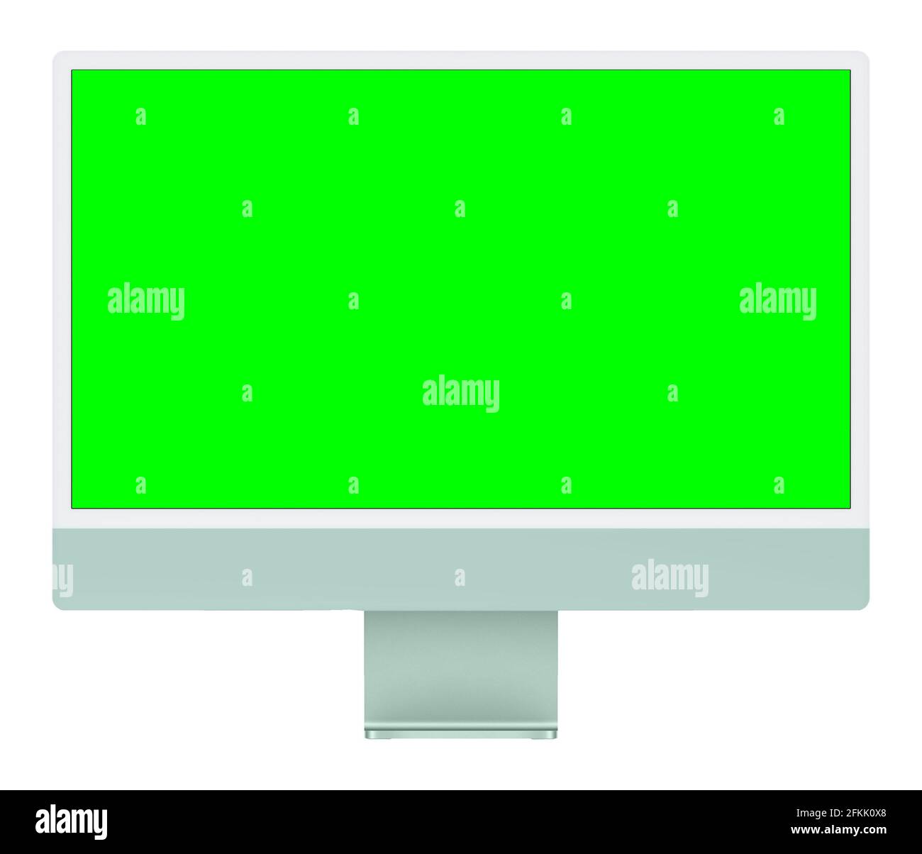 High-res unbranded desktop computer pack with green screen area - green ...
