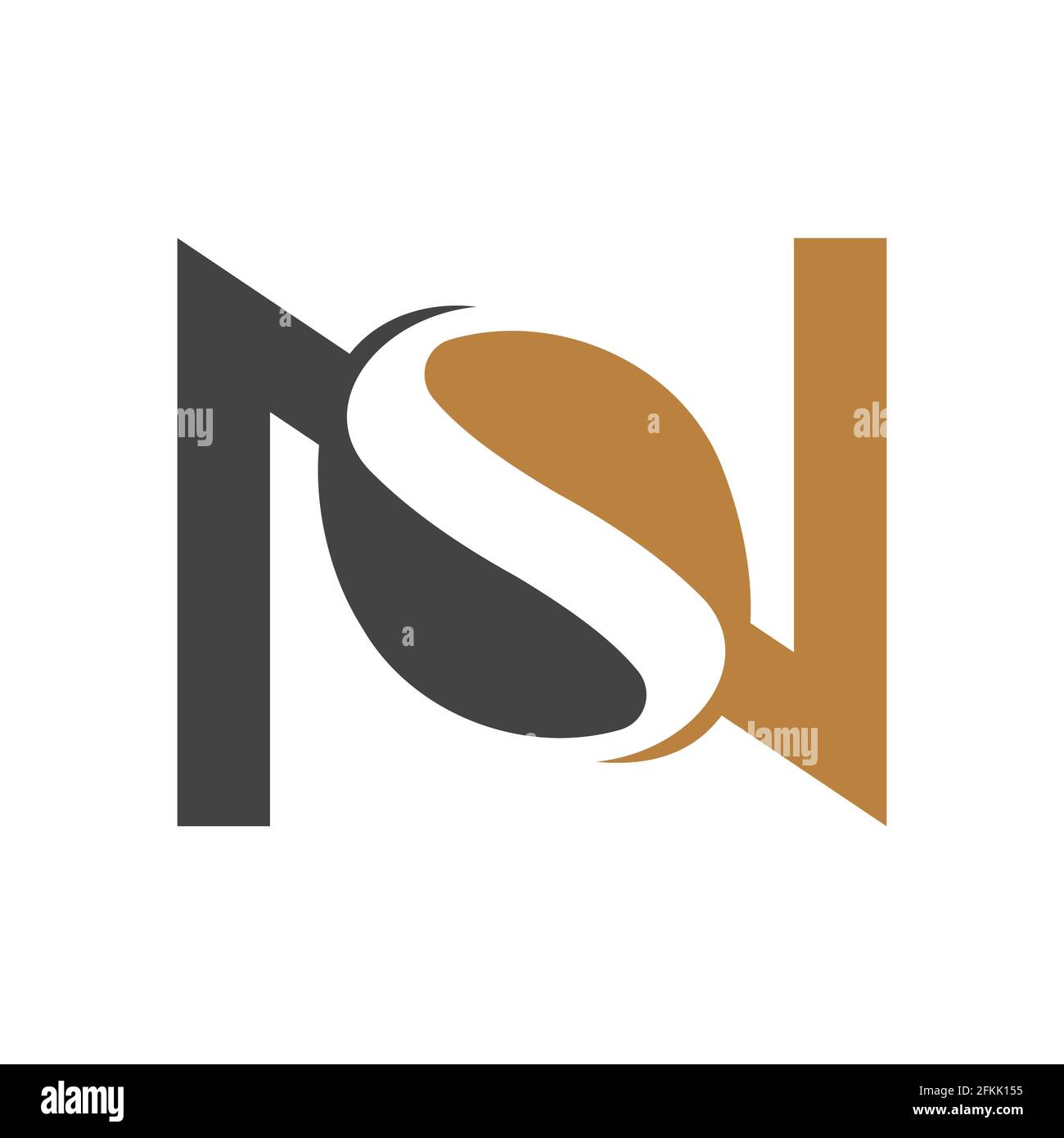 NS, SN, S AND N Abstract initial monogram letter alphabet logo design ...