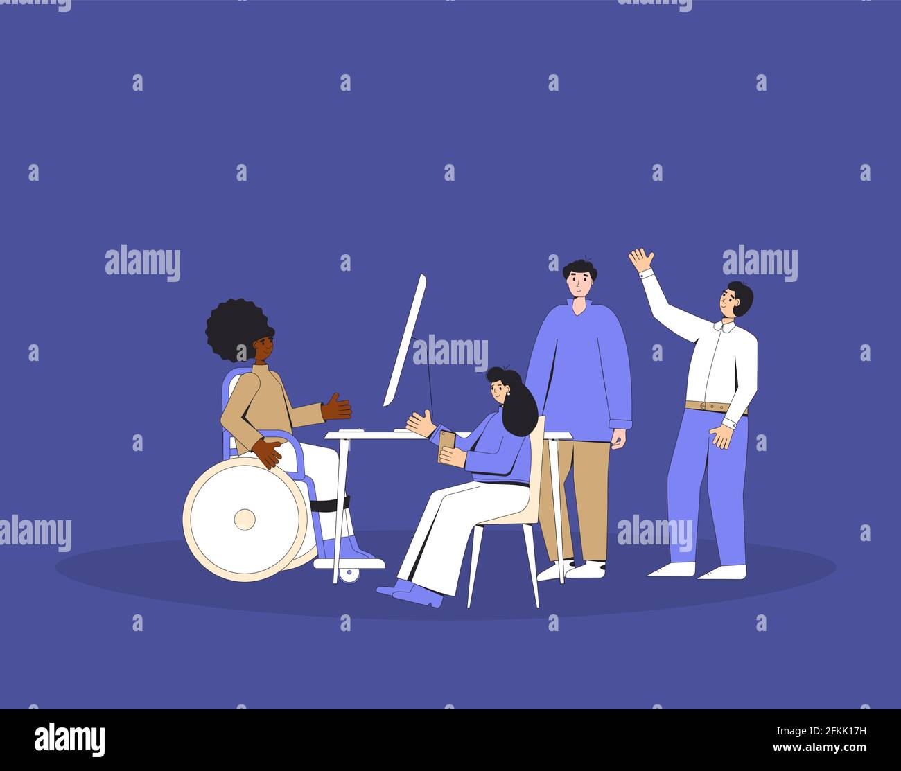 Diverse group of professionals working together on a project. teamwork ...