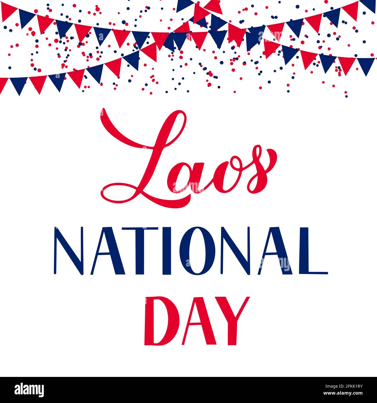 Laos National Day calligraphy hand lettering. Holiday celebrate on ...