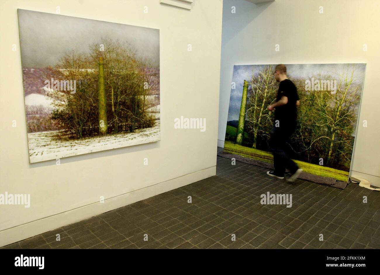 Peter Archer work May 2001 'CHIMNEY IN SNOW' (LEFT) AND CHIMNEY AND ...
