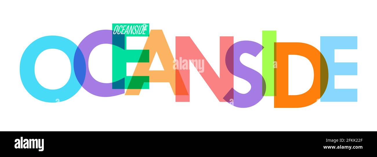 OCEANSIDE. The name of the city on a white background. Vector design ...