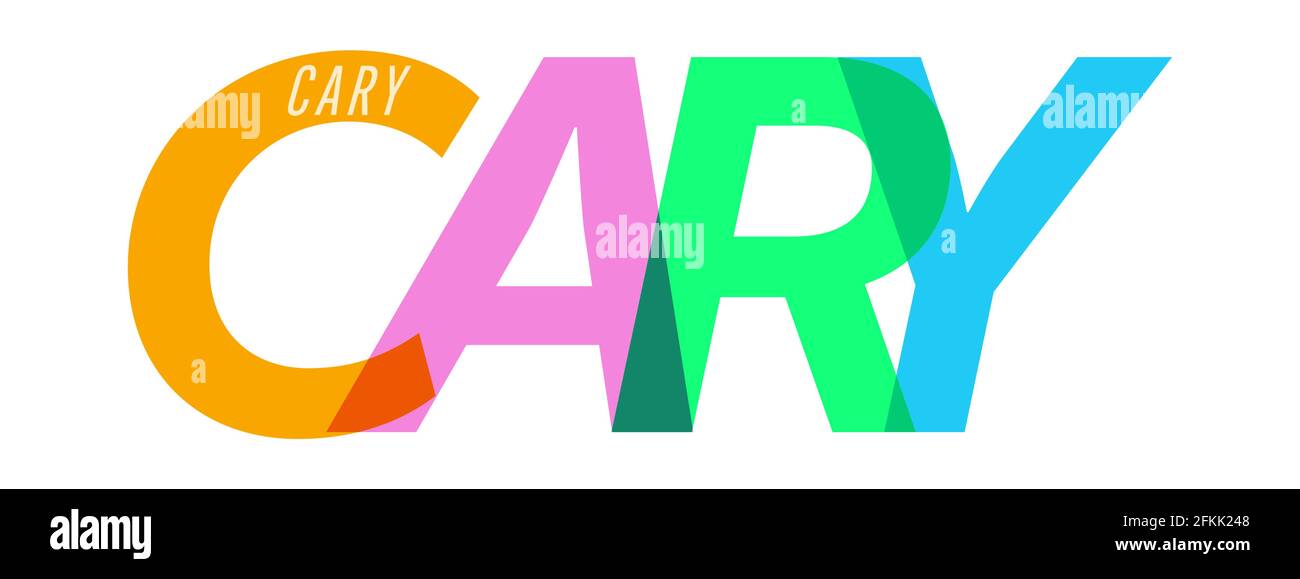 CARY. The name of the city on a white background. Vector design ...