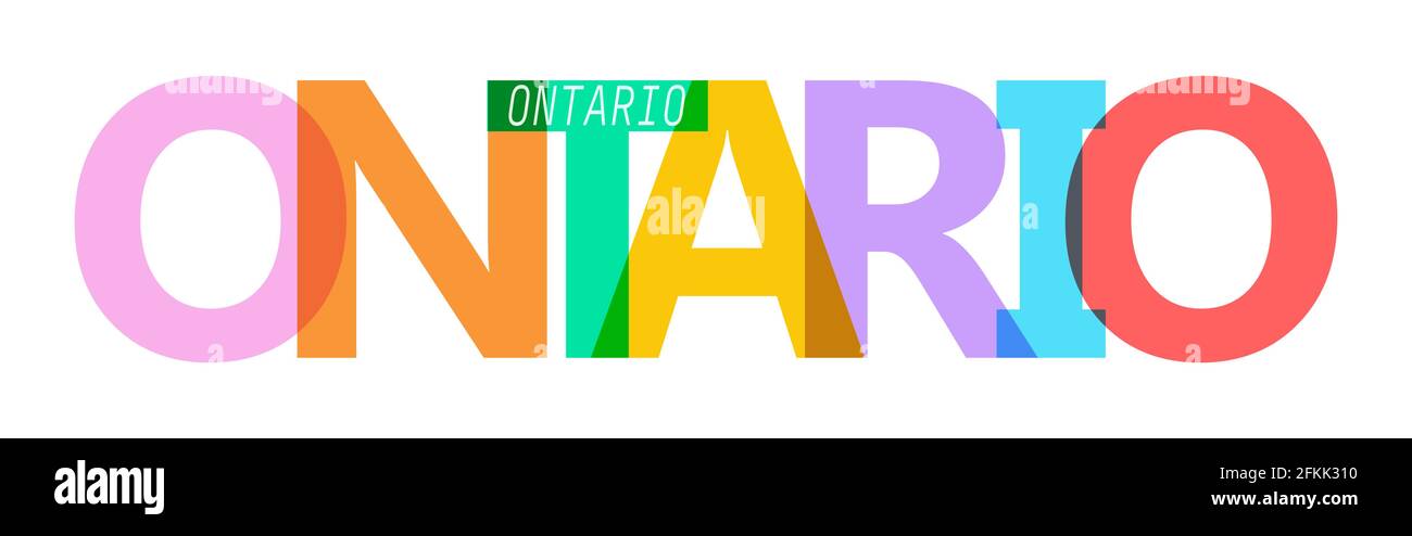ONTARIO. The name of the city on a white background. Vector design ...