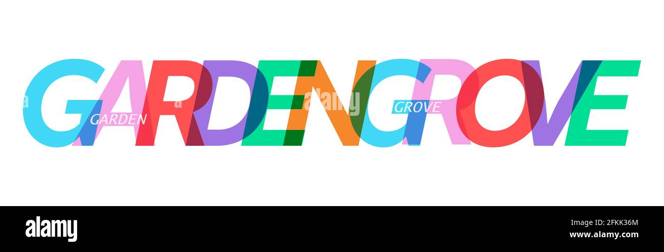 GARDEN GROVE. The name of the city on a white background. Vector design ...
