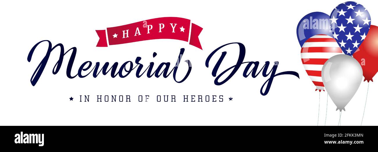 Happy Memorial Day USA horizontal banner. Isolated abstract graphic ...