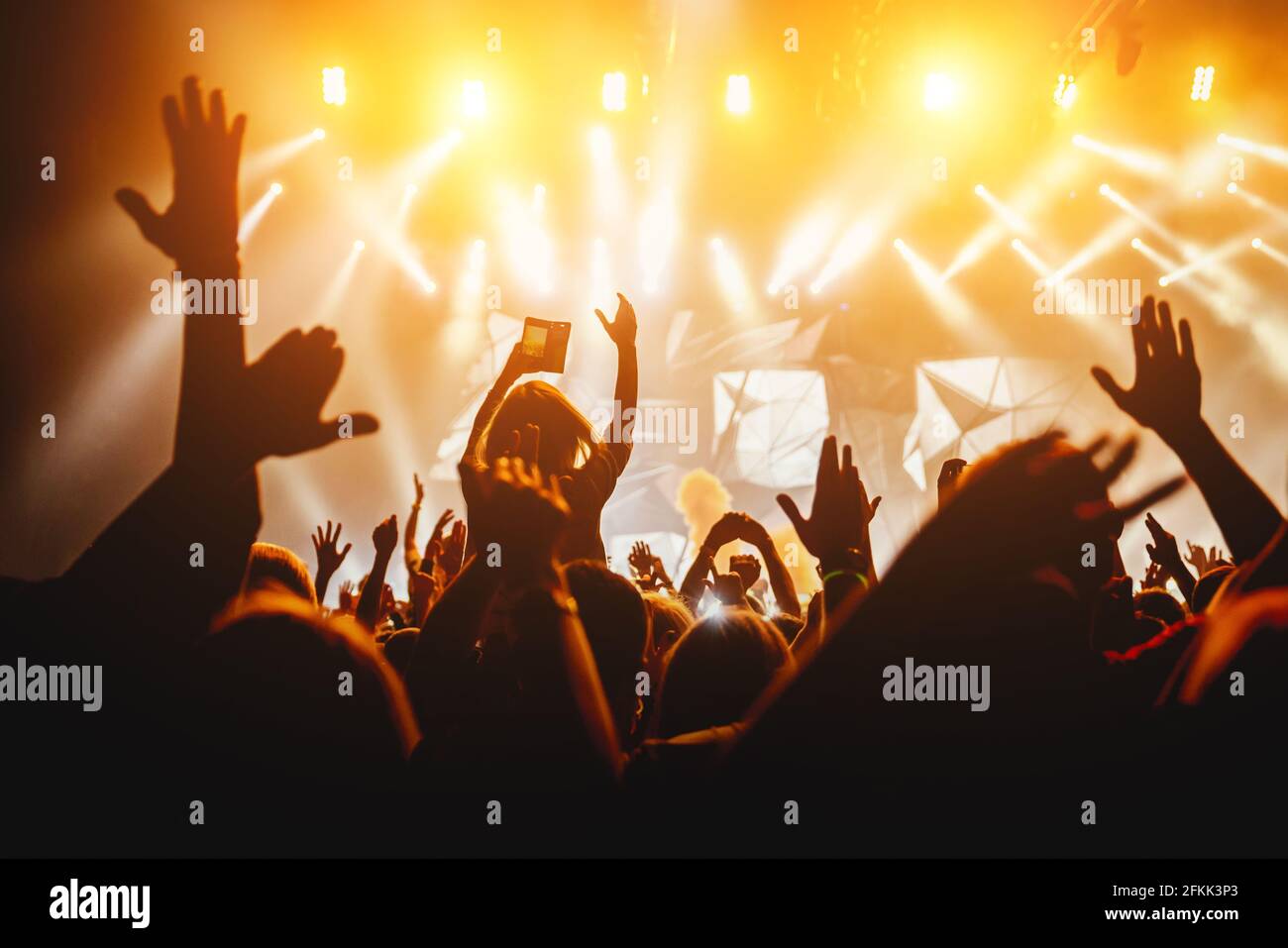 A lot of people at the public event. Crowd in concert hall Stock Photo ...