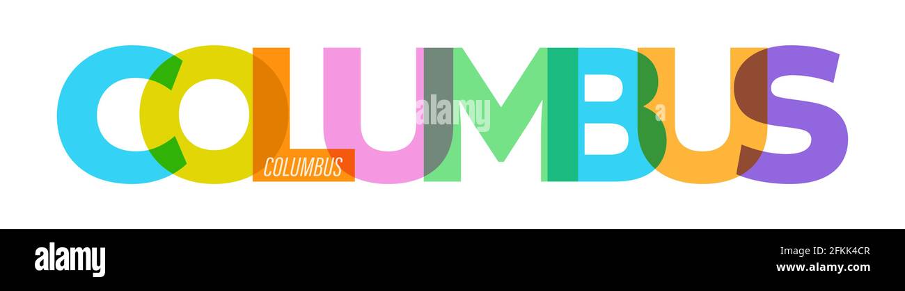 COLUMBUS. The name of the city on a white background. Vector design ...