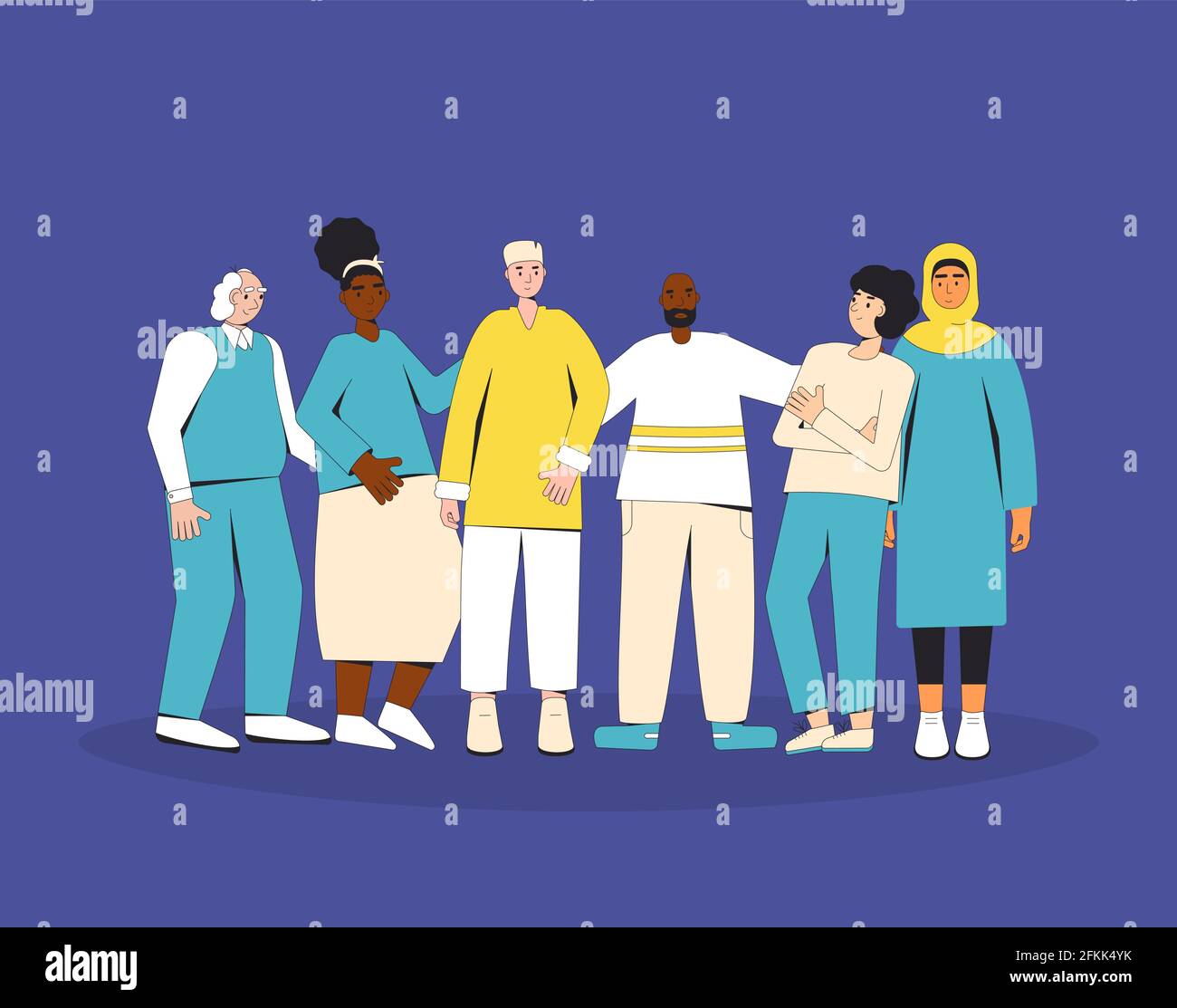 Group of diverse people standing together. Multiracial and ...