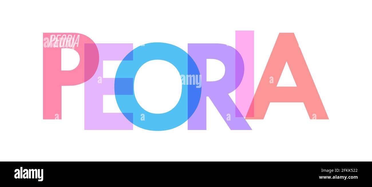 PEORIA. The name of the city on a white background. Vector design ...