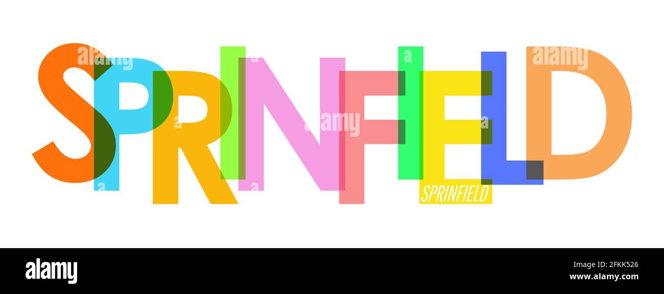 SPRINFIELD. The name of the city on a white background. Vector design ...