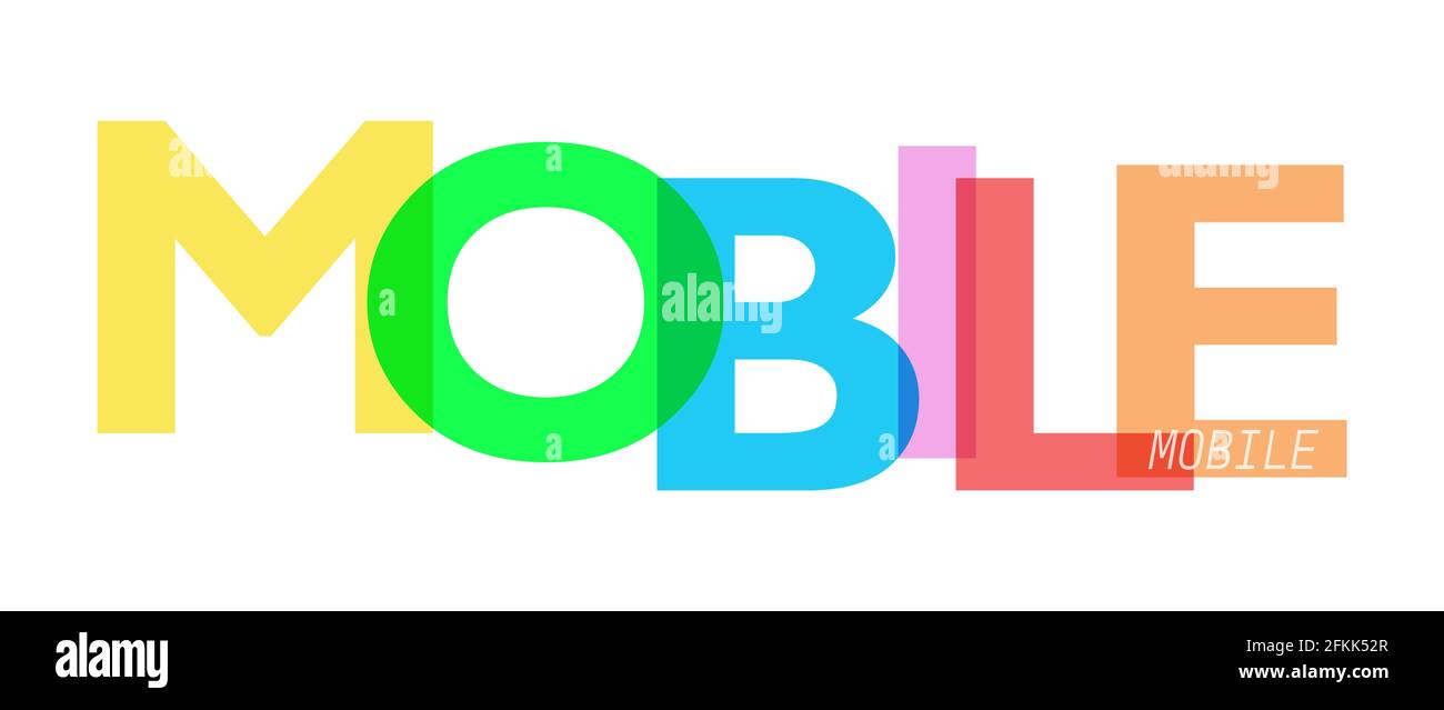 MOBILE. The name of the city on a white background. Vector design ...