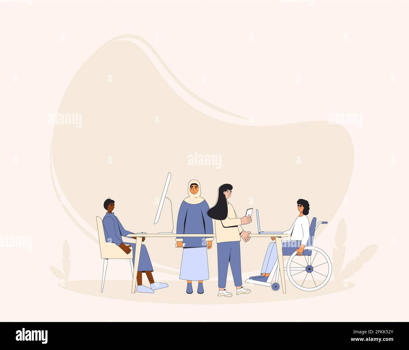 Diverse group of professionals working together on a project. teamwork ...