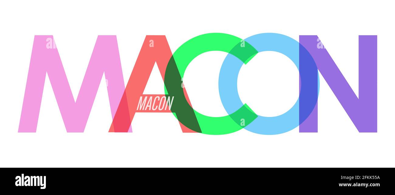 MACON. The name of the city on a white background. Vector design ...