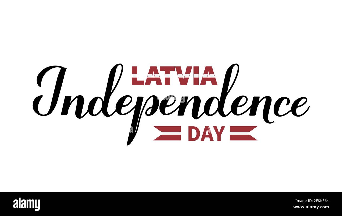 Latvia Independence Day calligraphy hand lettering. Latvian holiday ...