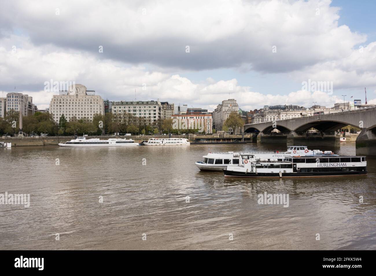 Shell House and two berthed pleasure cruisers anchored next to Waterloo ...