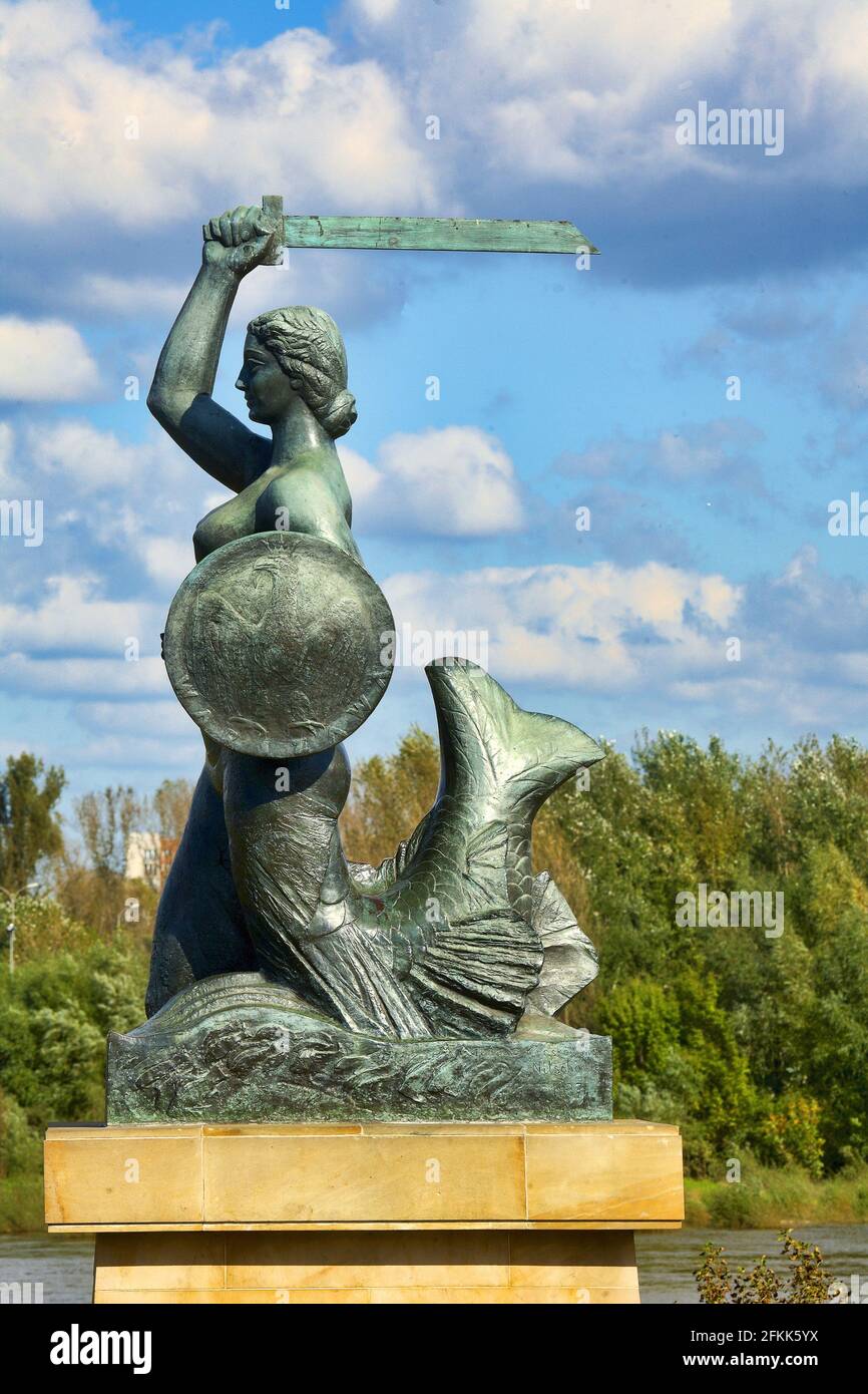 Warsaw mermaid monument hi-res stock photography and images - Alamy